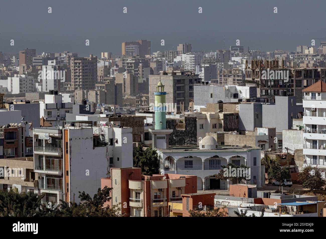 Aerial view of the Dakar downtown from the hill in Senegal Stock Photo ...