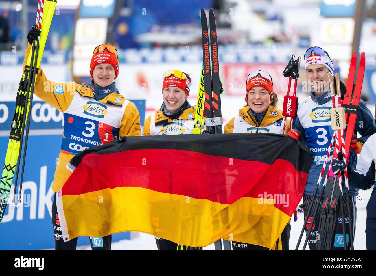 Trondheim, Norwegen. 28th Feb, 2025. SCHMID Julian, NOWAK Jenny, ARMBRUSTER Nathalie, GEIGER ...