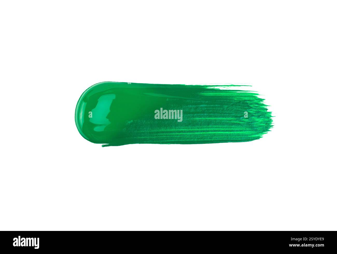 vibrant green paint stroke on white background Stock Photo - Alamy