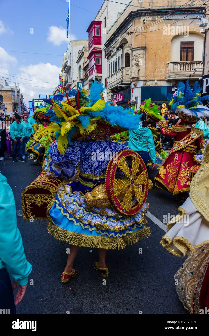 Hamrun, Malta - February 23rd, 2025 - Colorful Street Parade with ...