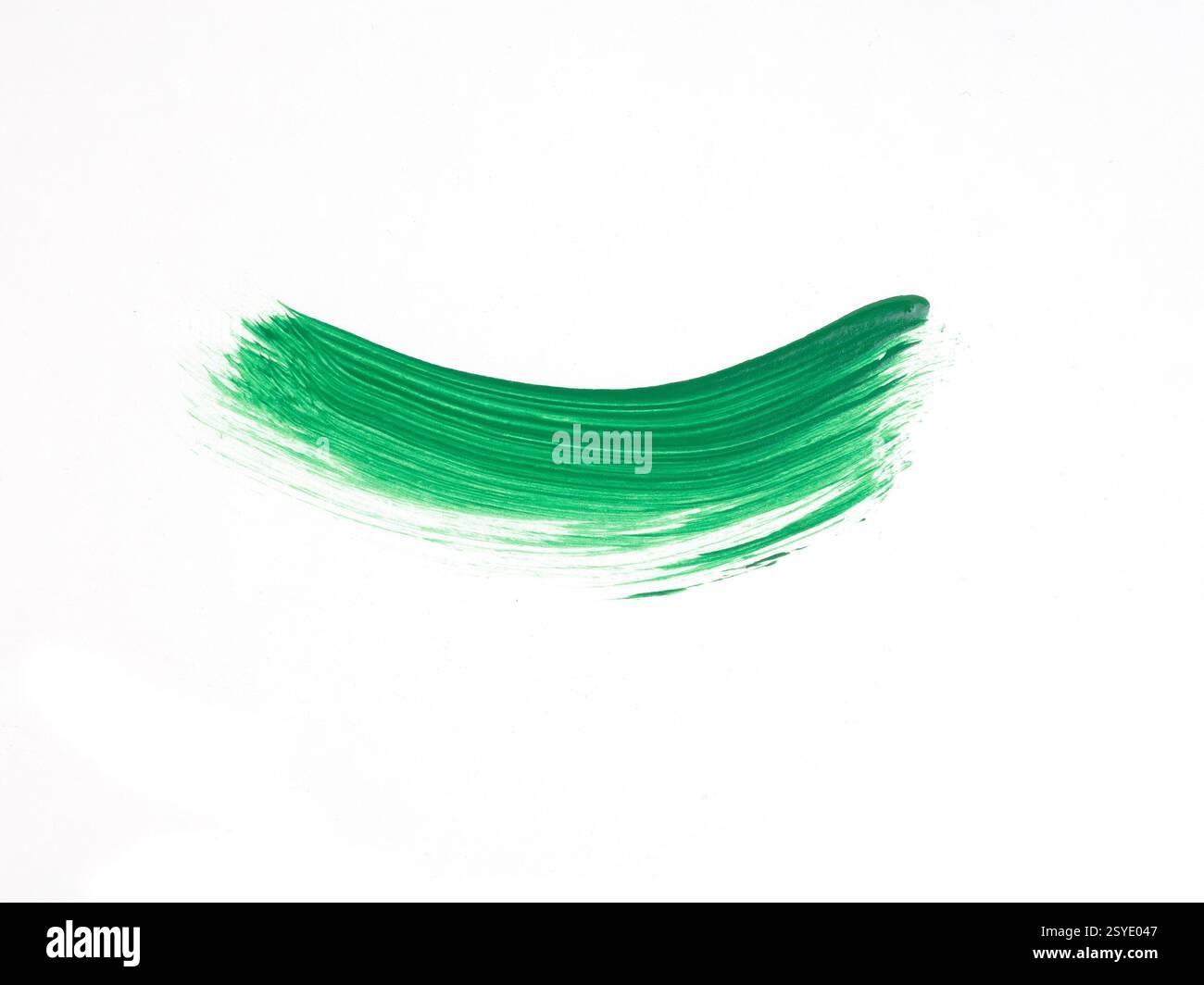 vibrant green paint stroke on white background Stock Photo - Alamy