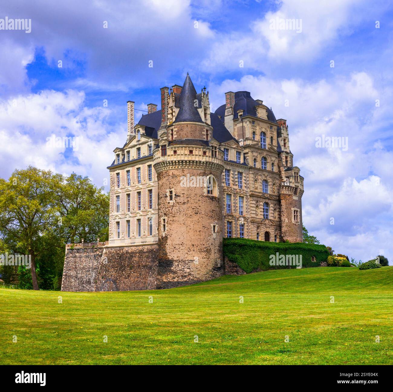 Famous castles of Loire valley - beautiful romantic Chateau de Brissac ...