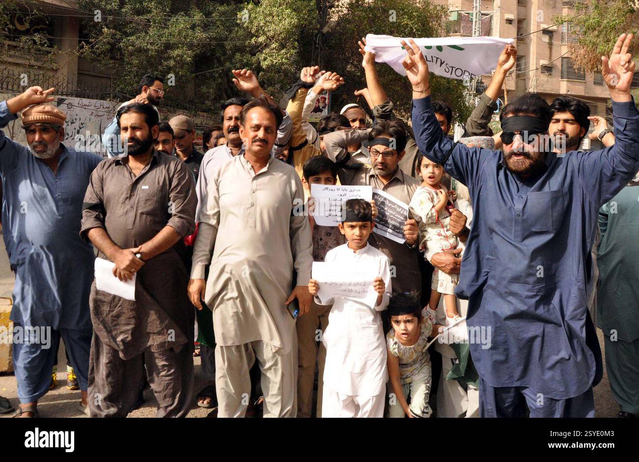 Employees of Utility Stores are holding protest demonstration against ...
