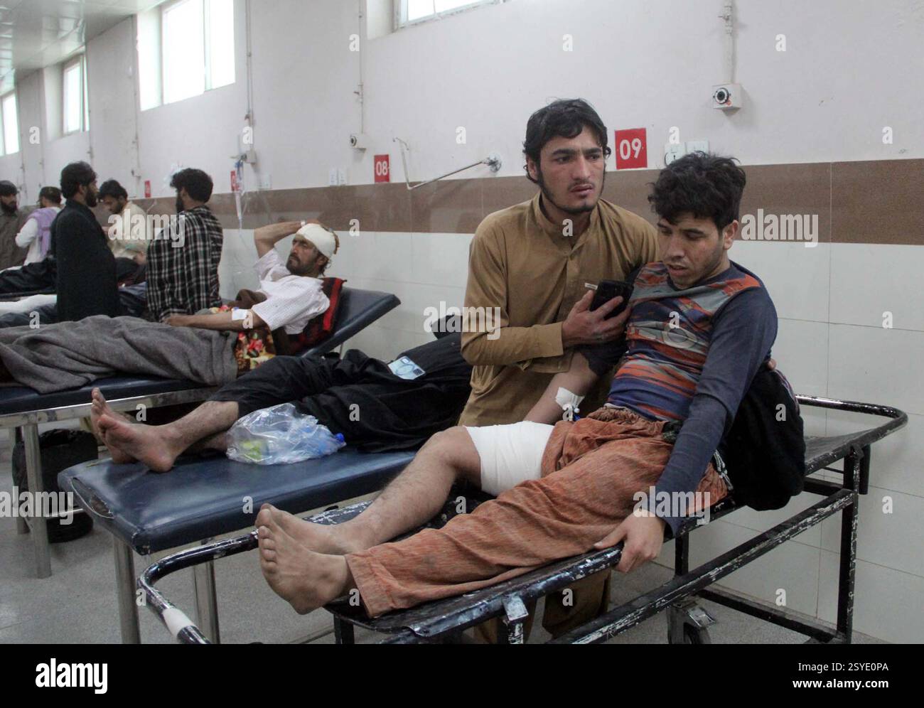Victims of blast are being treated at Civil Hospital in Quetta on ...