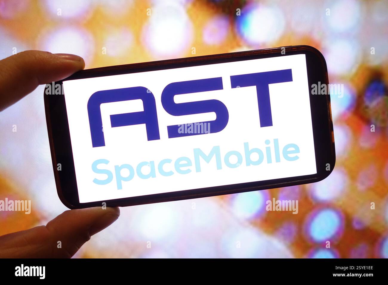 Poland. 27th Feb, 2025. In this photo illustration, the AST SpaceMobile ...