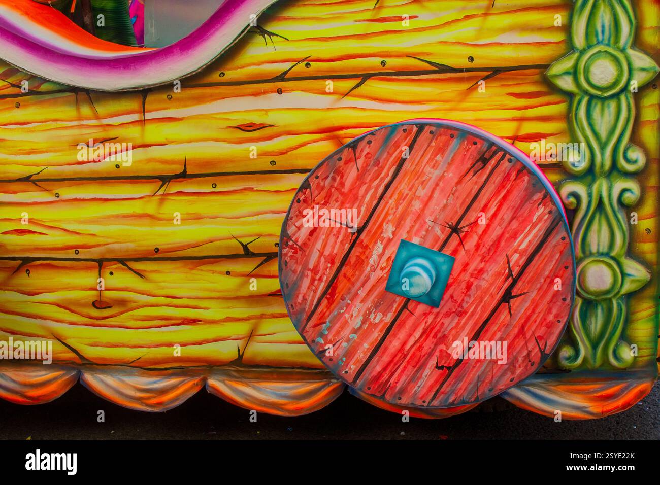 Hamrun, Malta - February 23rd, 2025 - Vibrant Carnival-Themed Wooden ...