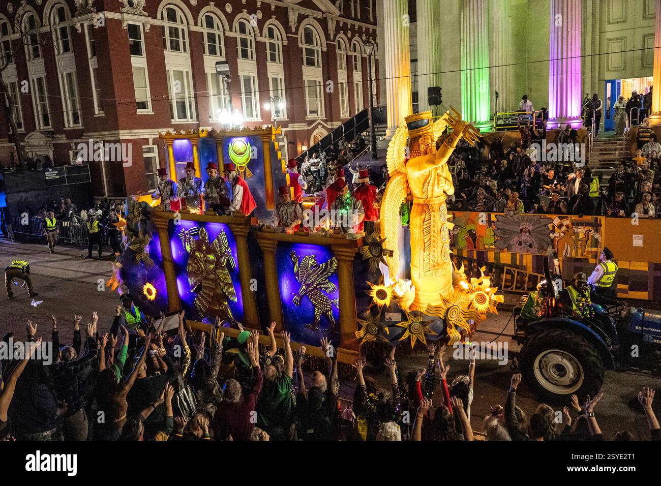 Paradegoers are seen during the Knights of Babylon Mardi Gras Parade in ...