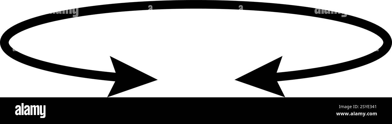 Oval circle double arrow icon. Ellipse orbit line arrow symbol. Oval ...