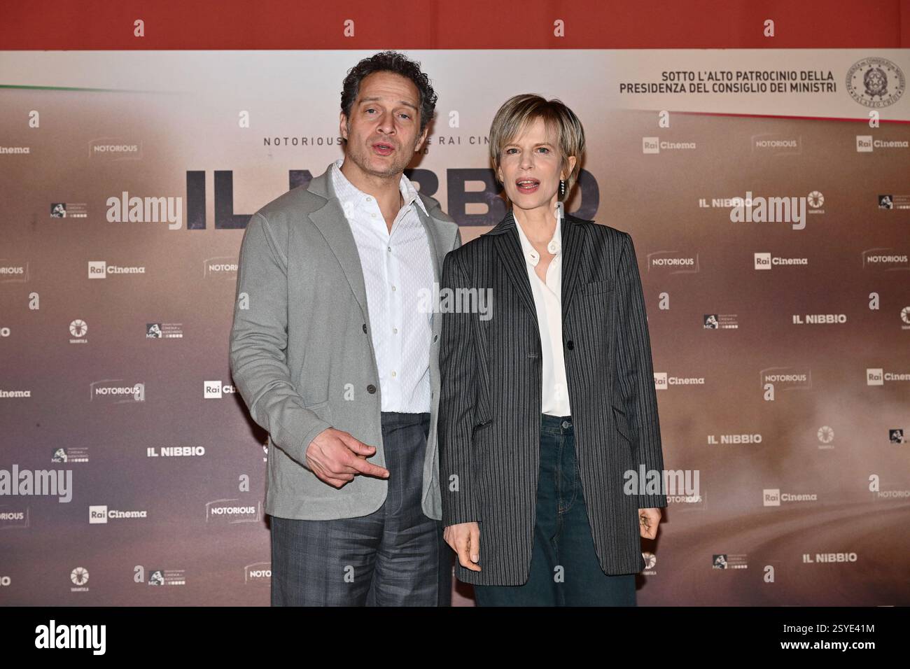 Rome, Italy. 28th Feb, 2025. Claudio Santamaria and Anna Ferzetti ...