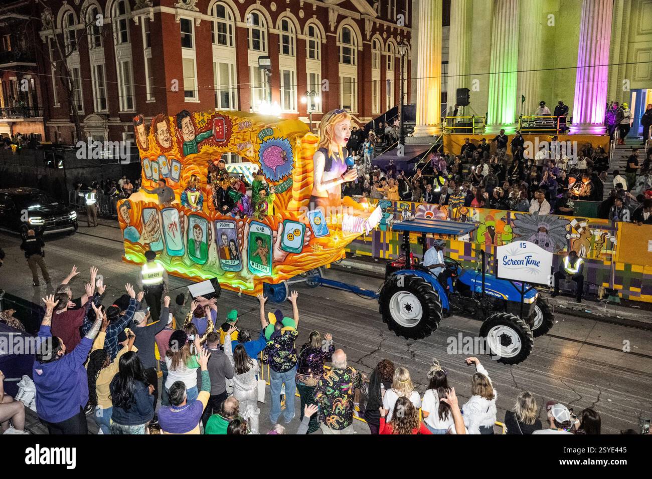 Paradegoers are seen during the Knights of Chaos Mardi Gras Parade in ...
