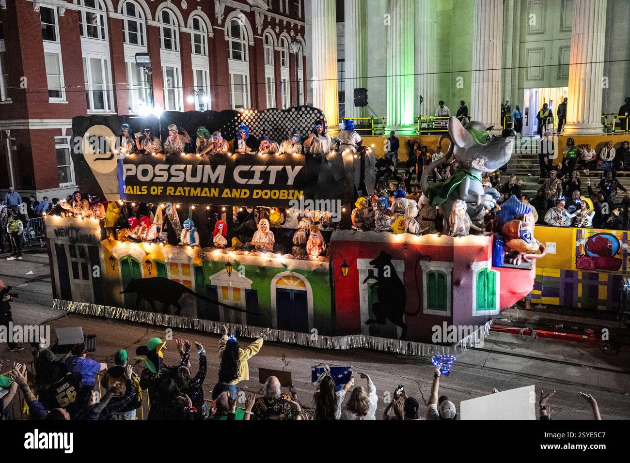 Paradegoers are seen during the Muses Mardi Gras Parade in Uptown New ...