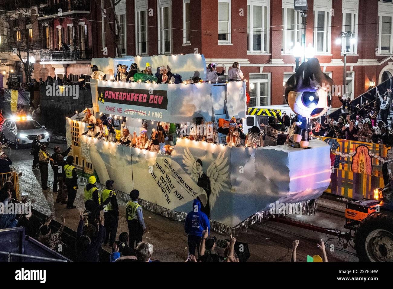 Paradegoers are seen during the Muses Mardi Gras Parade in Uptown New ...