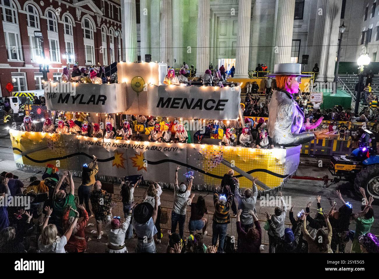 Paradegoers are seen during the Muses Mardi Gras Parade in Uptown New ...