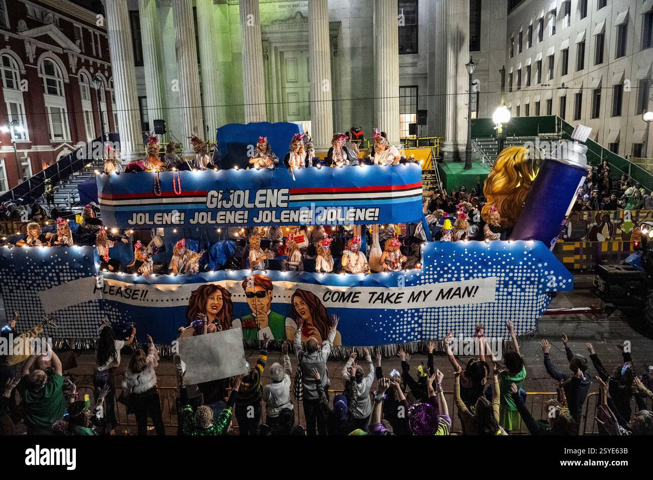 Paradegoers are seen during the Muses Mardi Gras Parade in Uptown New ...