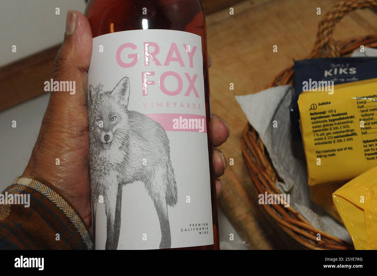 Copenhagen/ DenmarK/28 FEBRUARY 2025/ Premium california wine gray fox ...