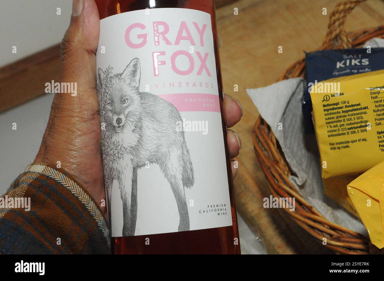 Copenhagen/ DenmarK/28 FEBRUARY 2025/ Premium california wine gray fox ...