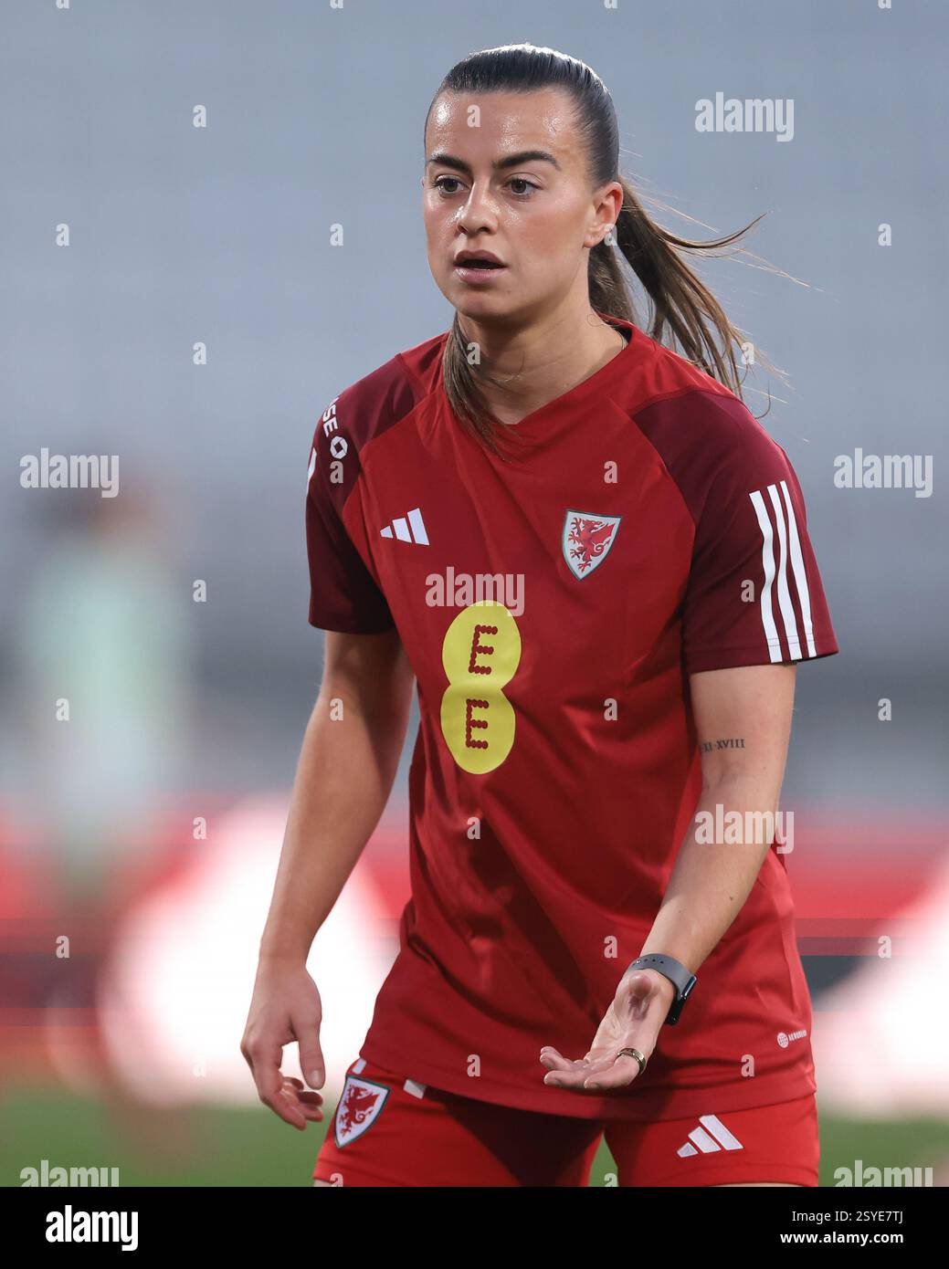 Monza, Italy, 21st February 2025. Ella Powell of Wales during the UEFA ...