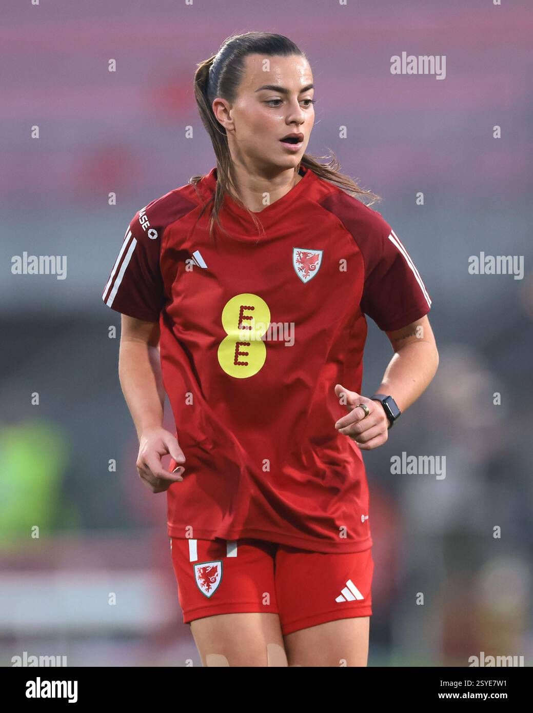 Monza, Italy, 21st February 2025. Ella Powell of Wales during the UEFA ...