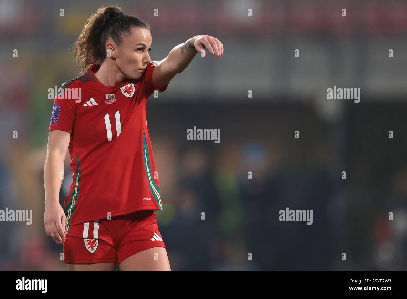 Monza, Italy. 21st Feb, 2025. Hannah Cain of Wales reacts during the ...