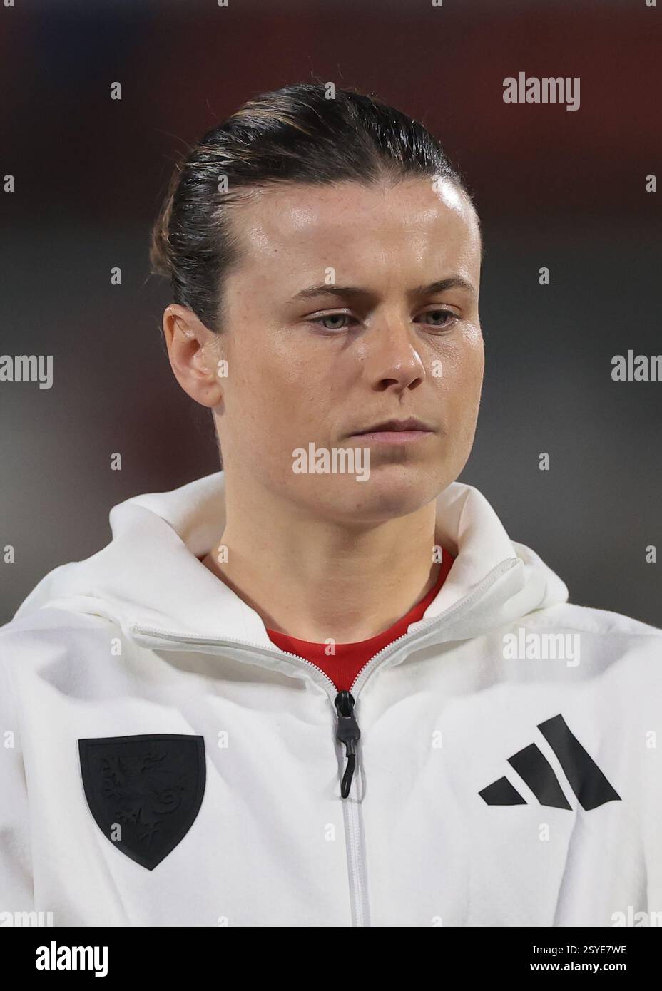 Monza, Italy, 21st February 2025. Hayley Ladd of Wales during the UEFA ...