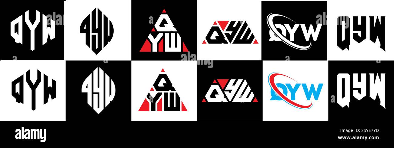 Qyw hexagon Stock Vector Images - Alamy