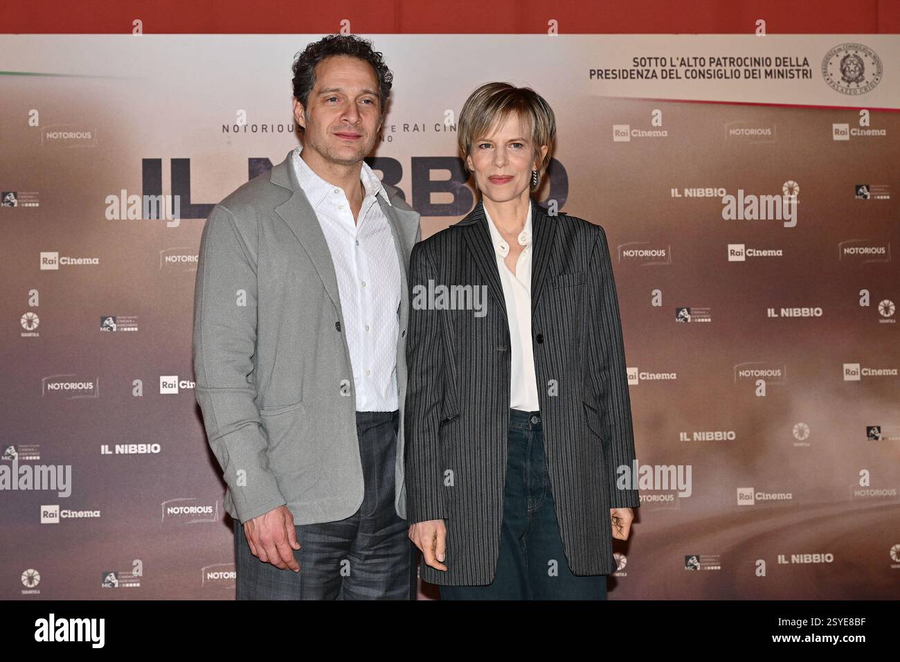 Rome, Italy. 02nd Jan, 2025. Claudio Santamaria and Anna Ferzetti ...