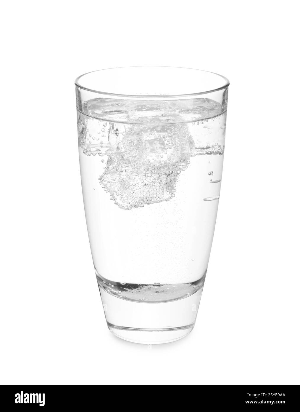 Glass of refreshing soda water isolated on white Stock Photo - Alamy