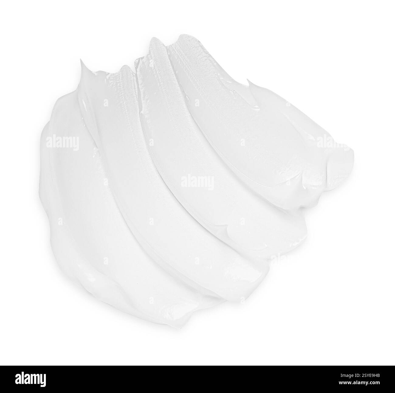 Cream sample isolated on white, top view Stock Photo - Alamy
