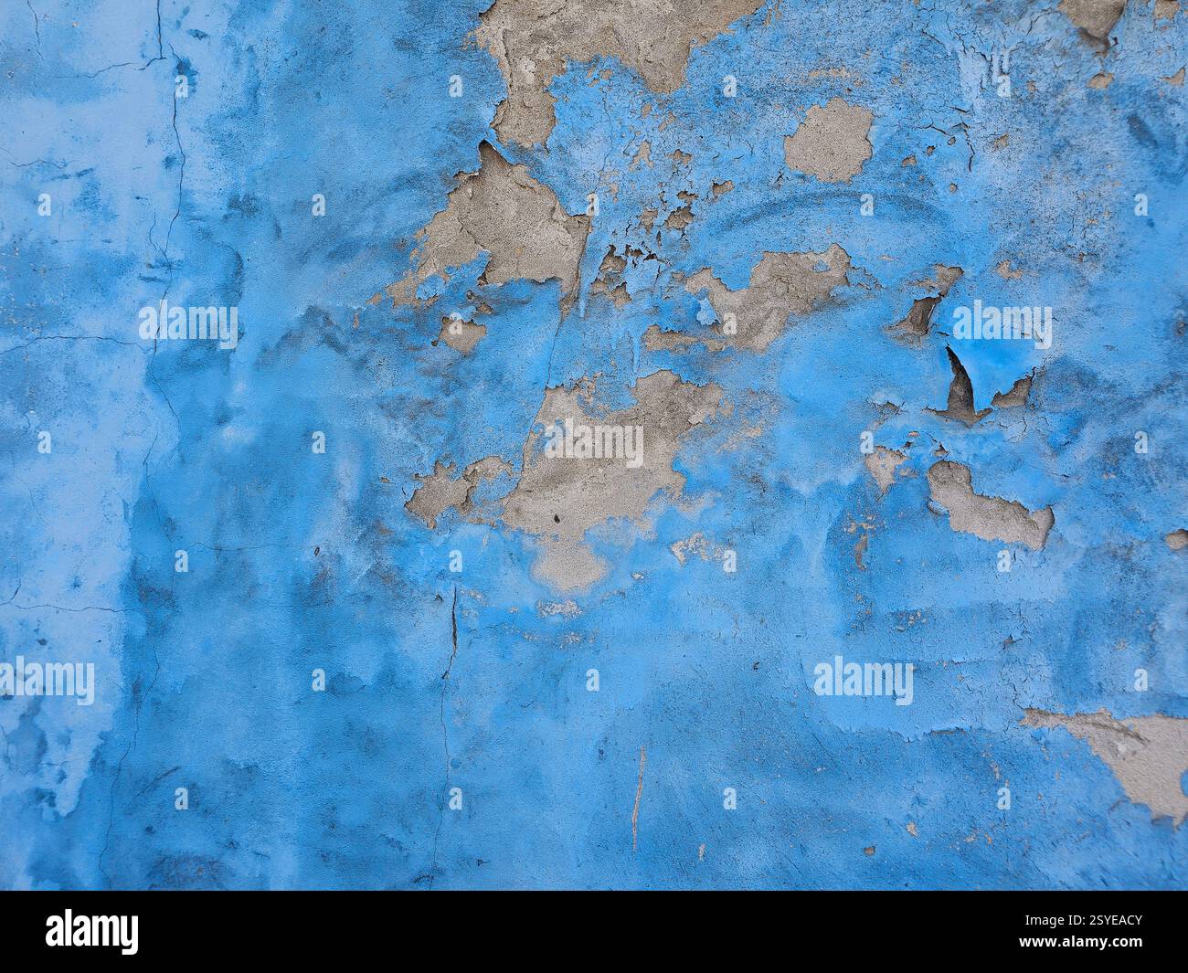 Rough faded away blue concrete wall surface pattern texture, peeled ...