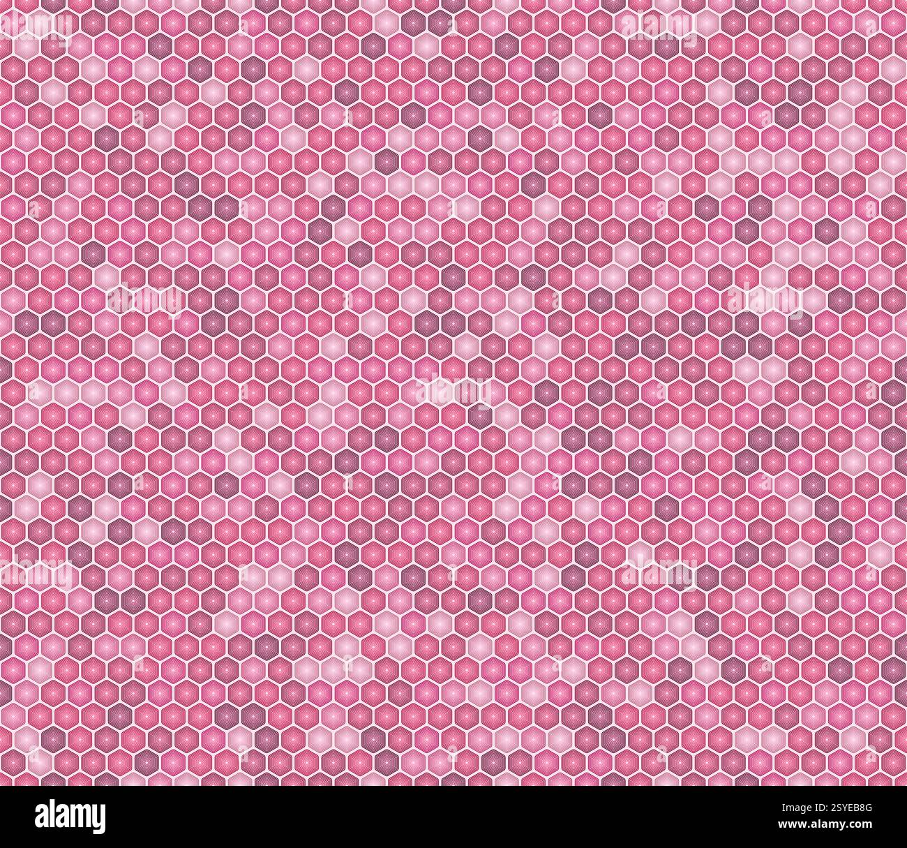Honeycomb hexagons background. Pink color tones gradients. Rounded stacked hexagons mosaic ...