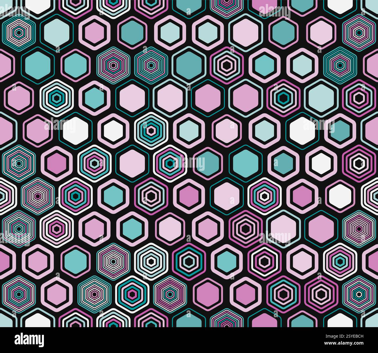 Abstract pattern of hexagon shapes. Geometric shapes of varied style and color. Hexagonal shapes ...