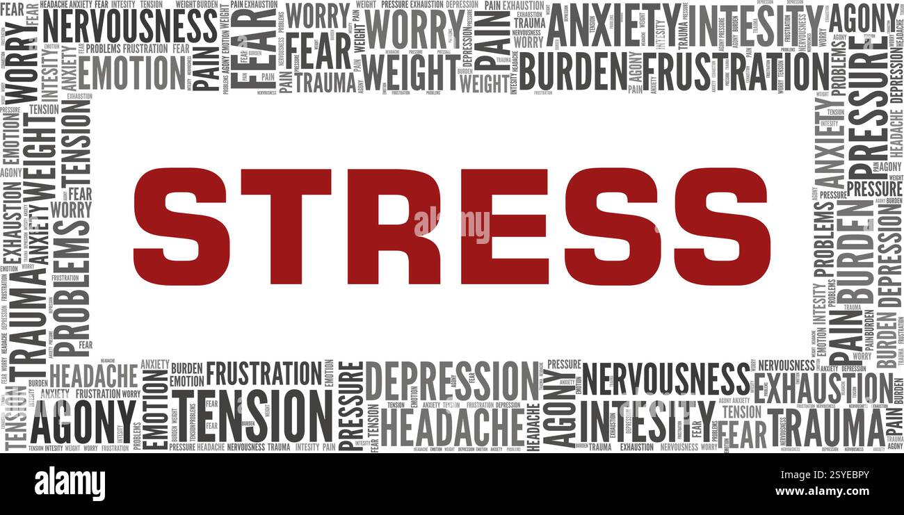 Stress vector illustration word cloud isolated on a white background ...