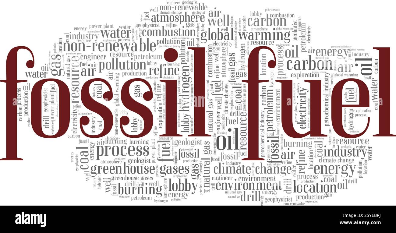 Fossil Fuel vector illustration word cloud isolated on a white ...