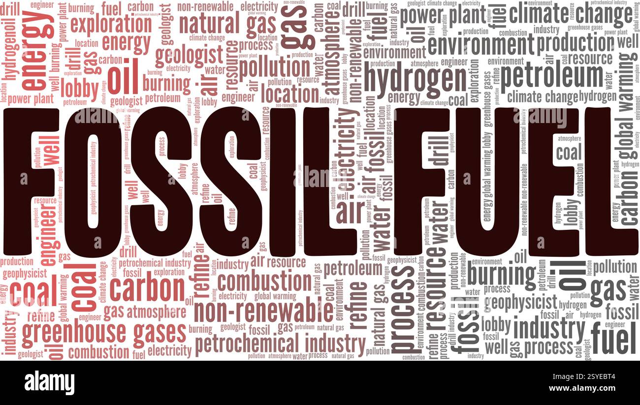 Fossil Fuel vector illustration word cloud isolated on a white ...