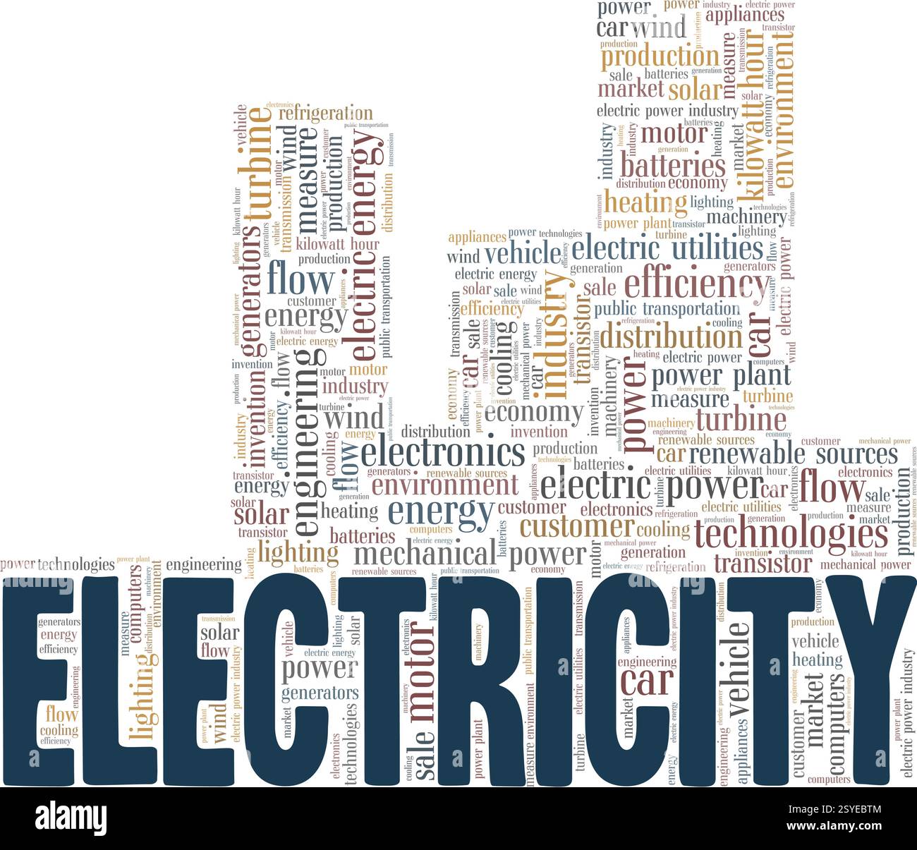 Electricity vector illustration word cloud isolated on a white ...