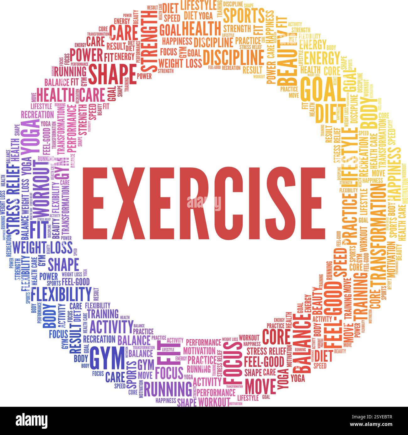 Exercise vector illustration word cloud isolated on a white background ...