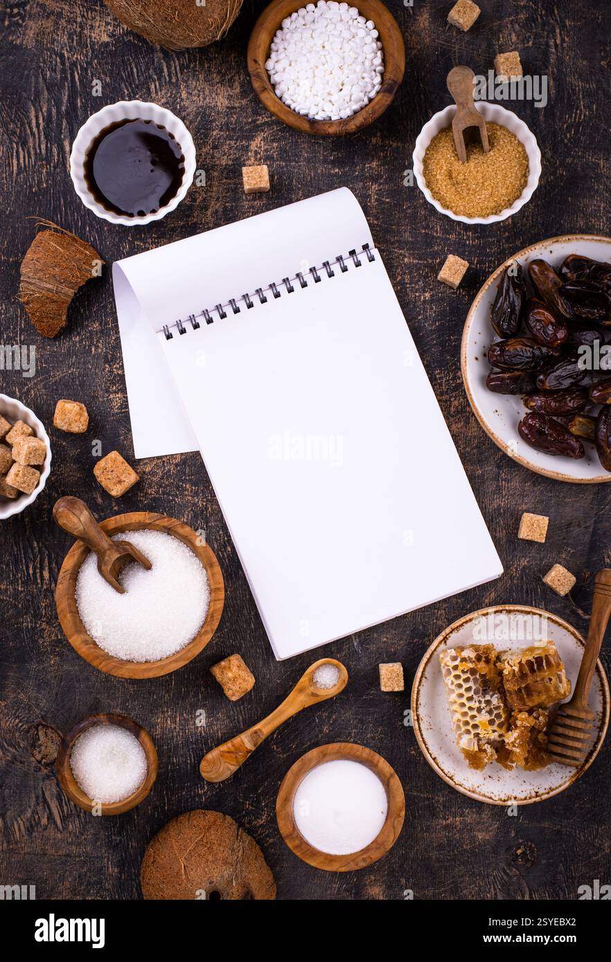 Various sugar replacement, healthy sweetener concept Stock Photo - Alamy