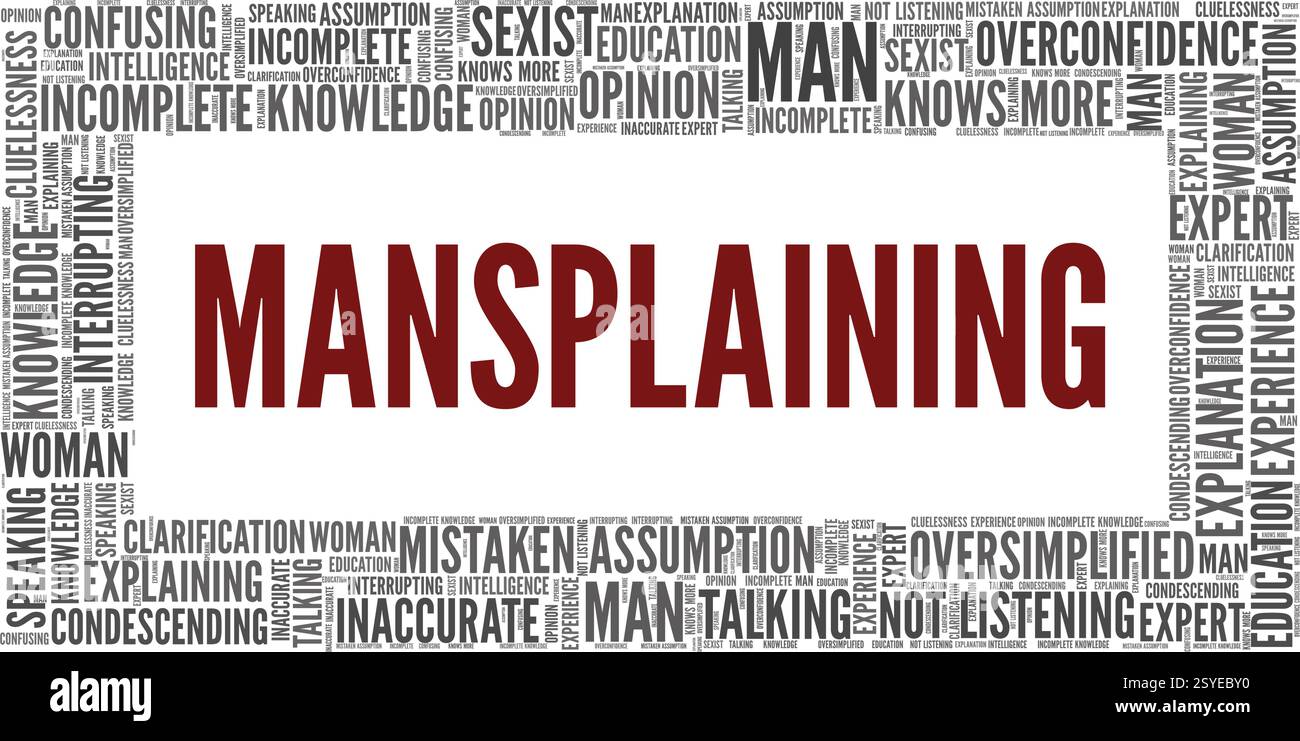 Mansplaining vector illustration word cloud isolated on a white background Stock Vector Image ...