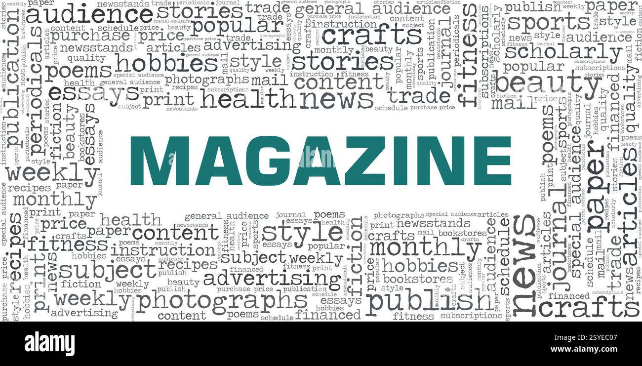 Magazine vector illustration word cloud isolated on a white background ...