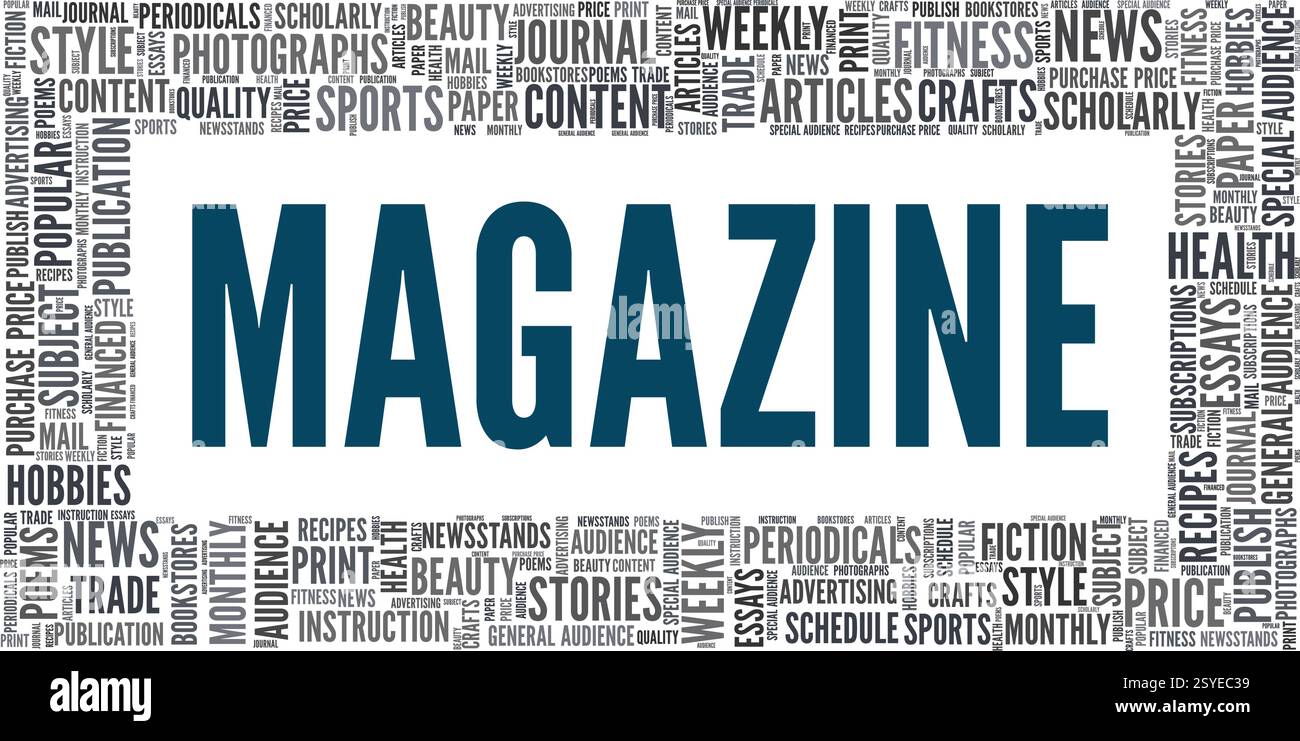 Magazine vector illustration word cloud isolated on a white background ...