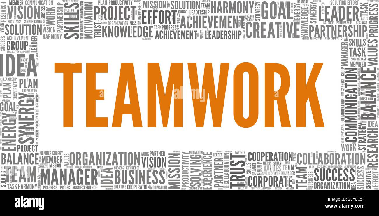 Teamwork vector illustration word cloud isolated on a white background ...