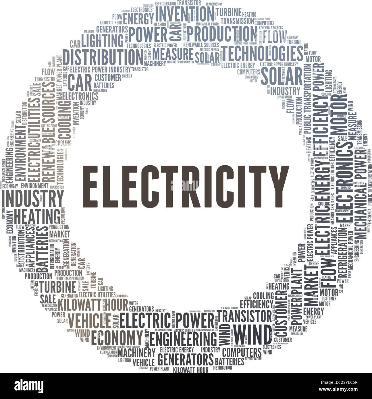 Electricity vector illustration word cloud isolated on a white ...