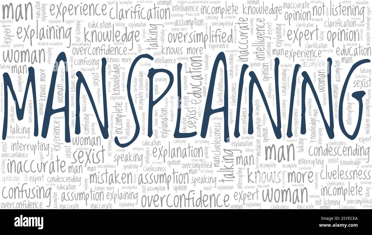 Mansplaining vector illustration word cloud isolated on a white ...