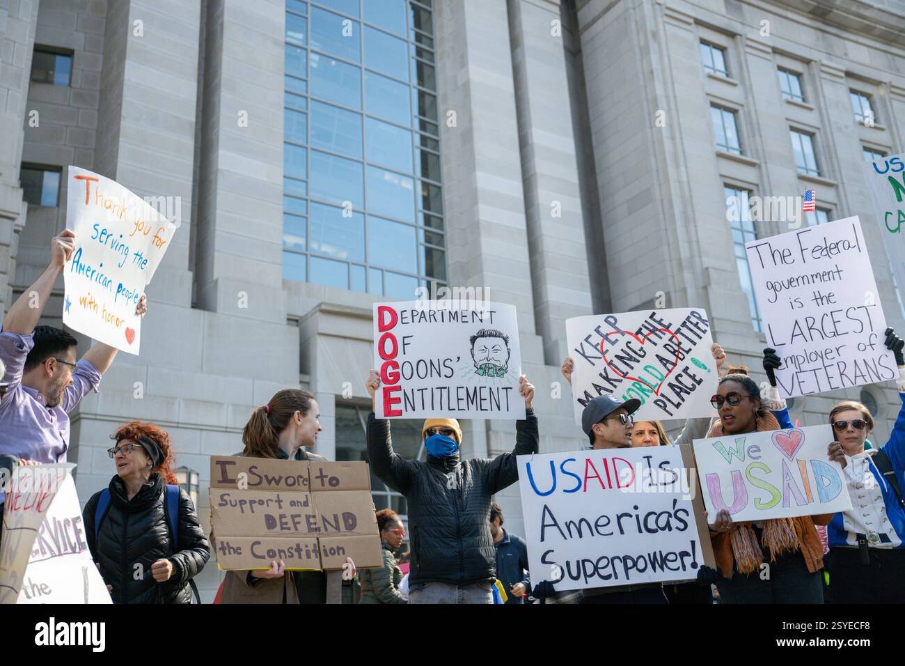 Washington, United States. 28th Feb, 2025. People rally in support ...