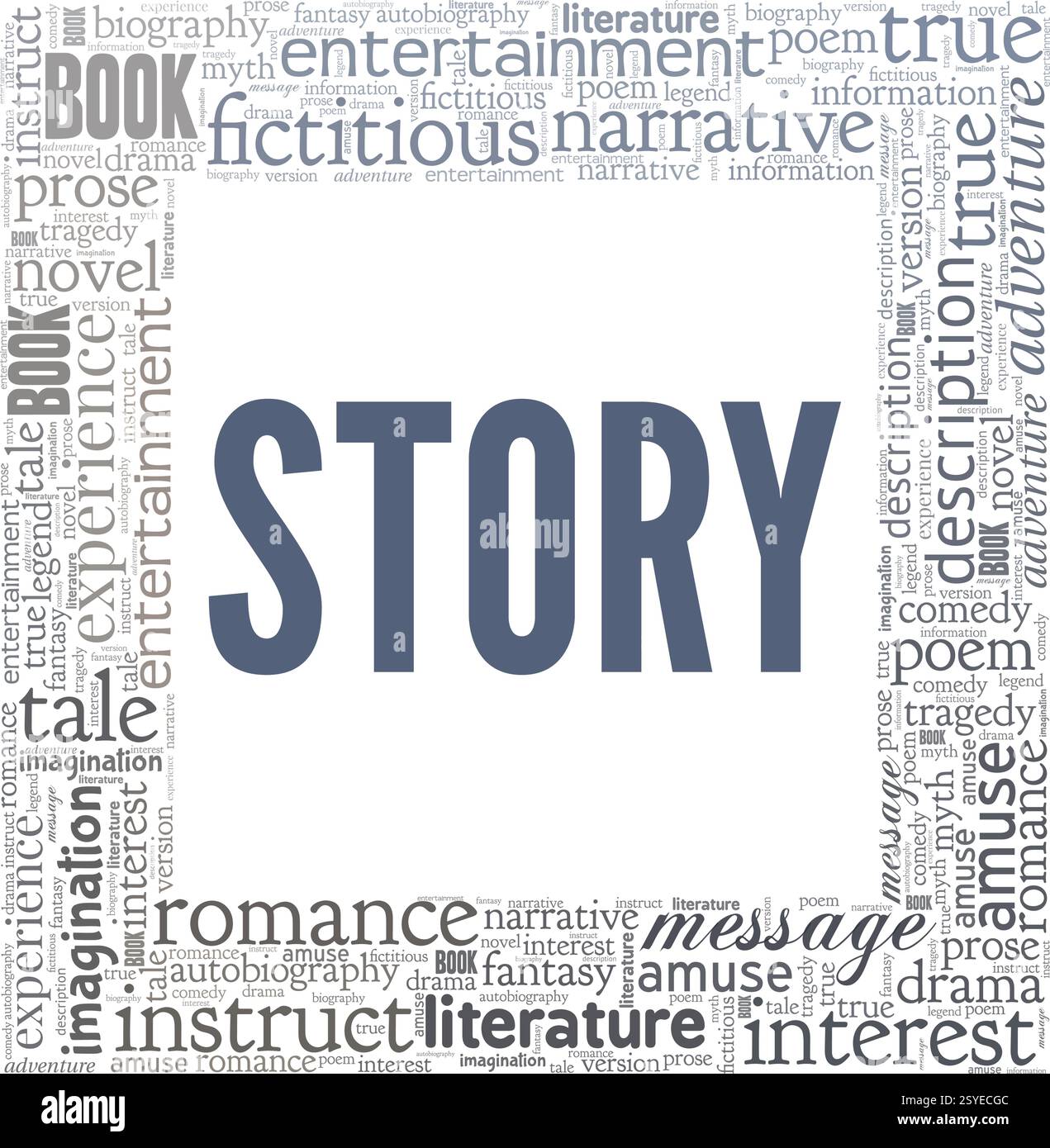 Story vector illustration word cloud isolated on a white background ...