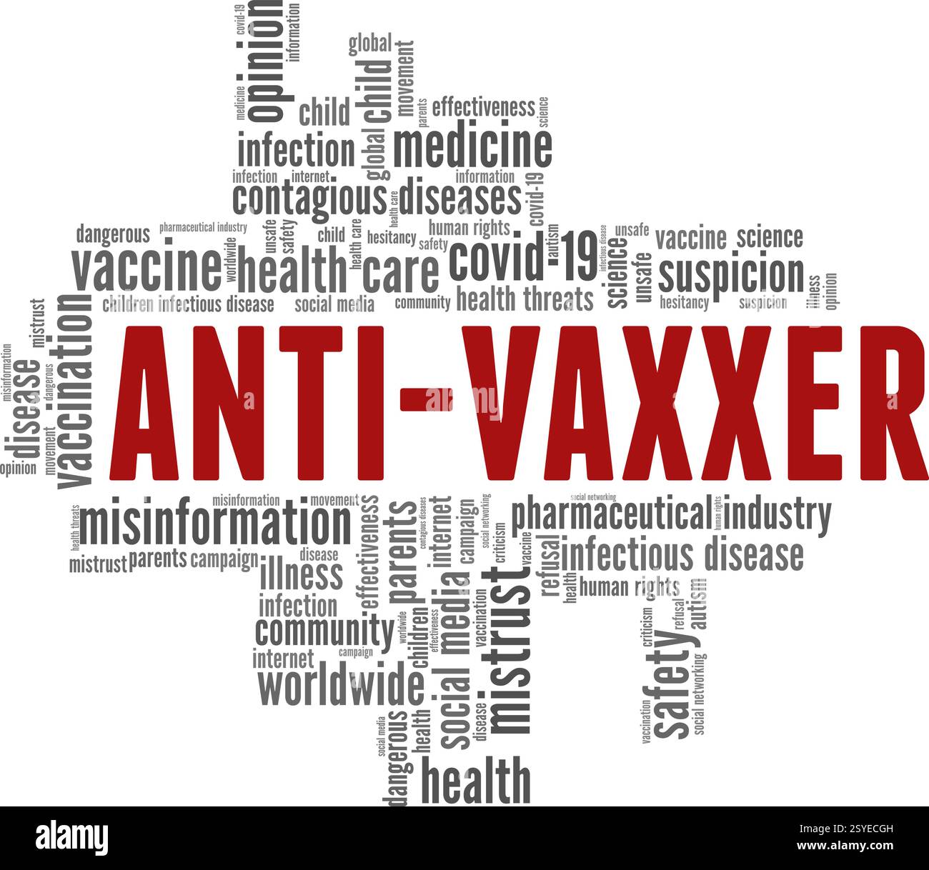 Anti-vaxxer vector illustration word cloud isolated on a white ...