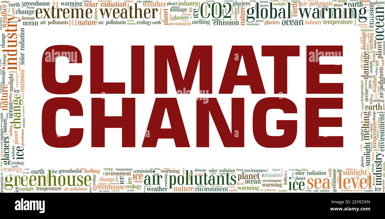 Climate Change vector illustration word cloud isolated on a white ...