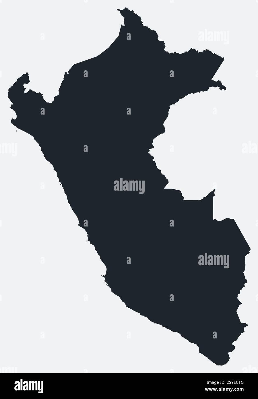 Peru map. Just a simple border map. Shape of the country. Flat blank ...