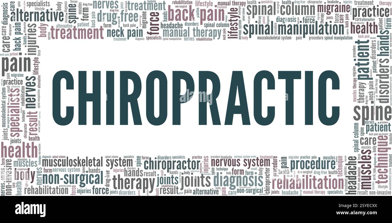 Chiropractic vector illustration word cloud isolated on a white ...