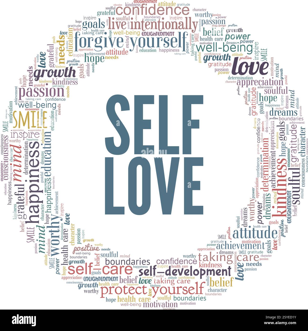 Self-love vector illustration word cloud isolated on a white background Stock Vector Image & Art ...